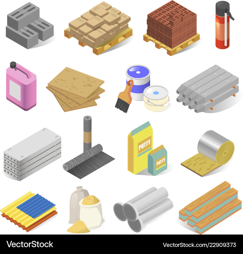 Construction and building industry materials Vector Image
