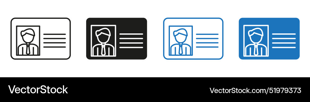 Id card icon mark in filled style Royalty Free Vector Image