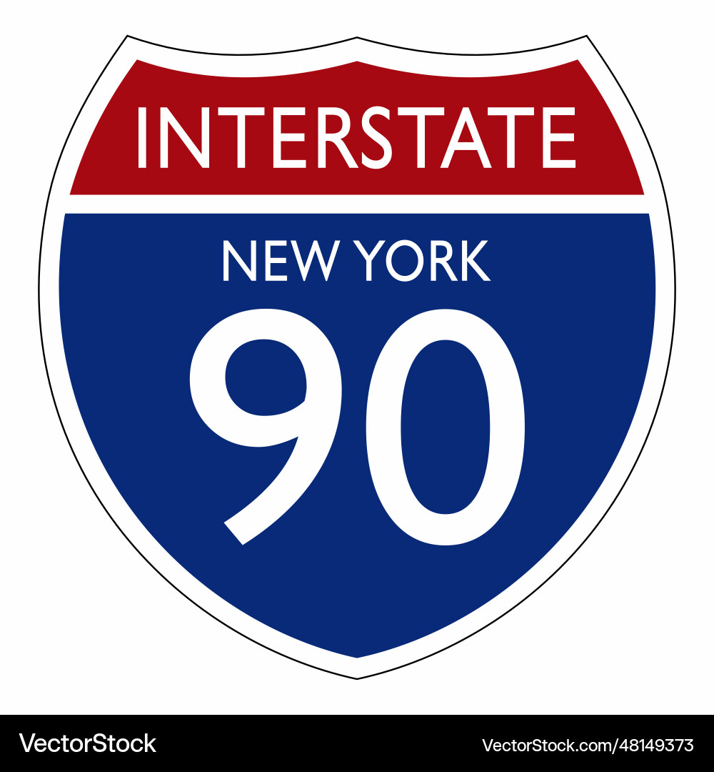 Interstate new york 90 sign Royalty Free Vector Image