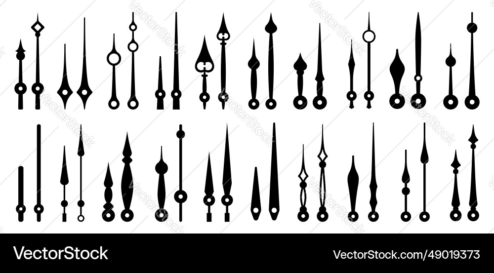 Isolated clock hands time pointers watch arrows Vector Image