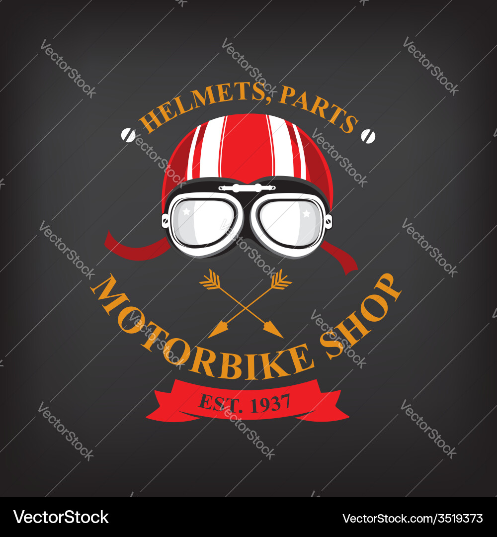 Label motorbike shop Royalty Free Vector Image