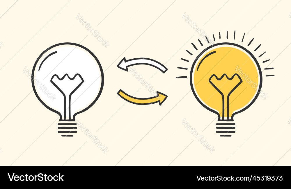 Lightbulb change Royalty Free Vector Image - VectorStock