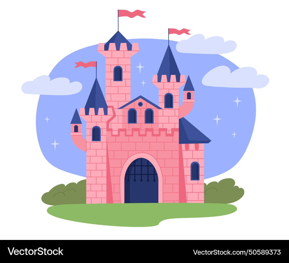 Magical castle concept Royalty Free Vector Image