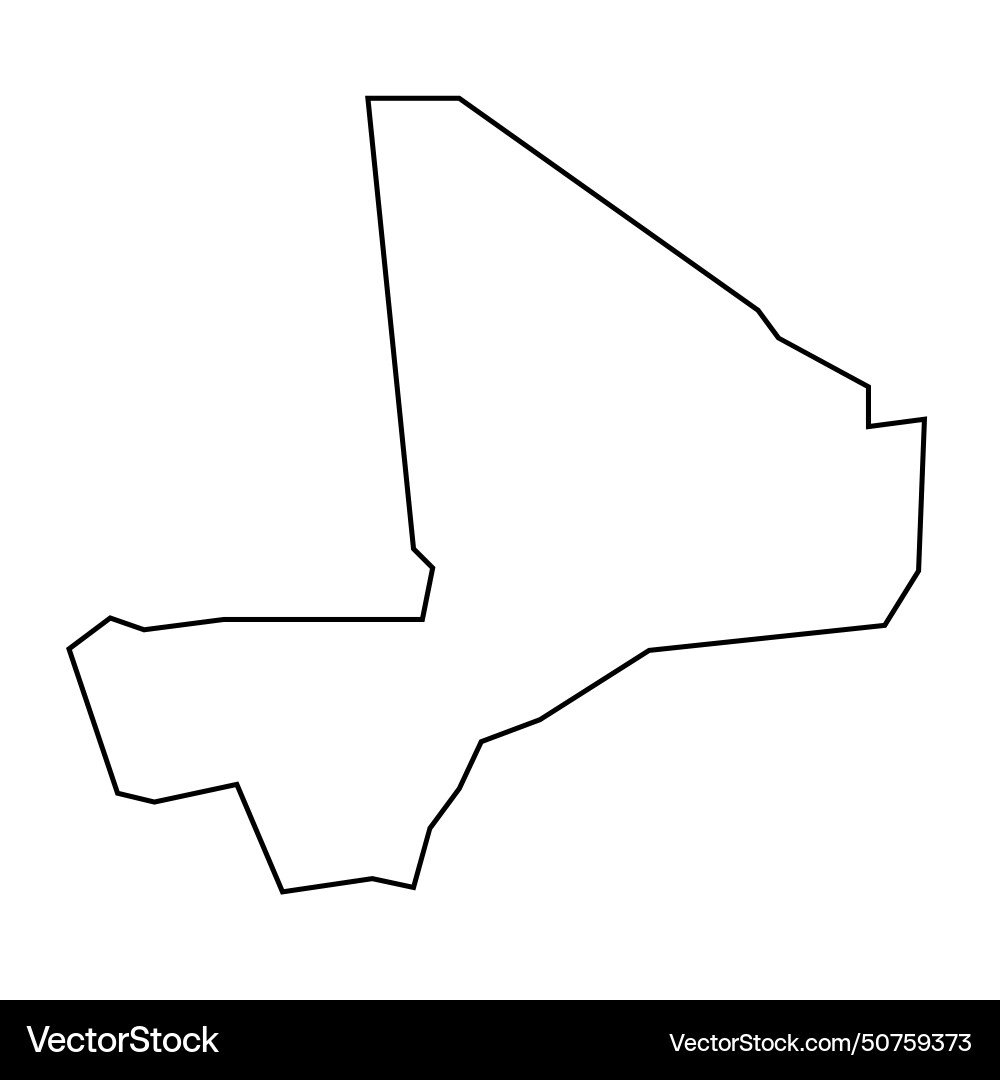 Mali country map thin outline icon Royalty Free Vector Image