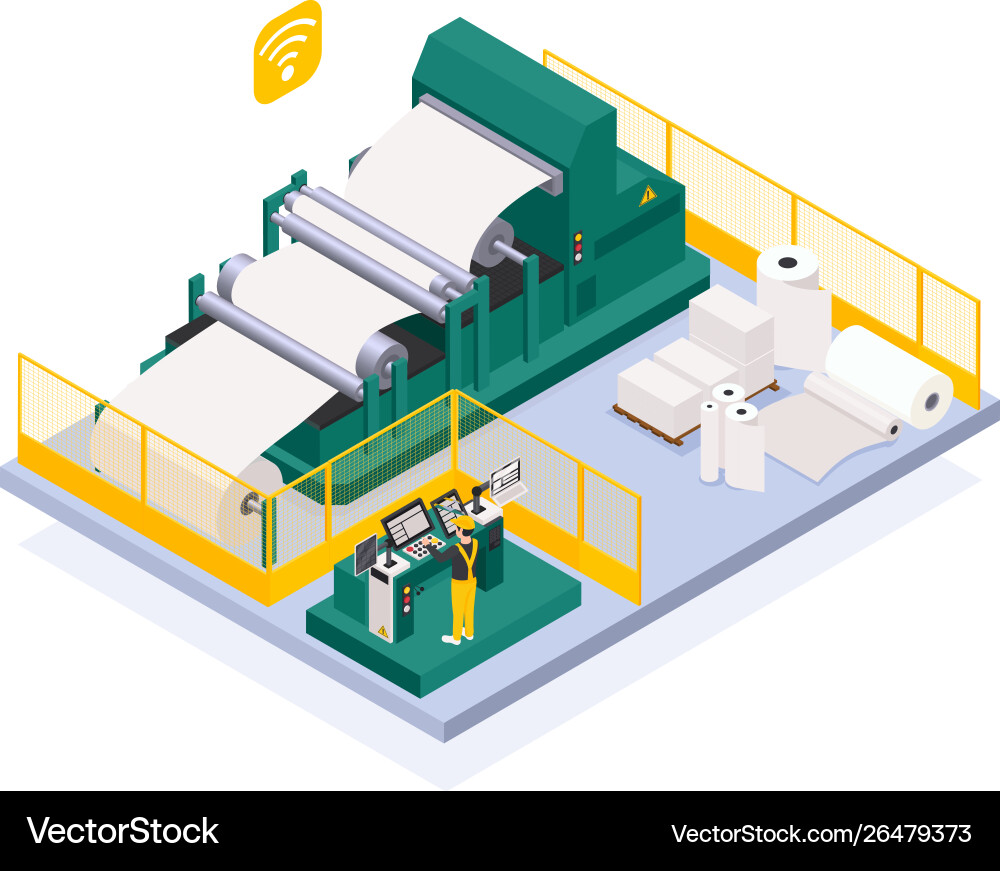 Paper production industry Royalty Free Vector Image