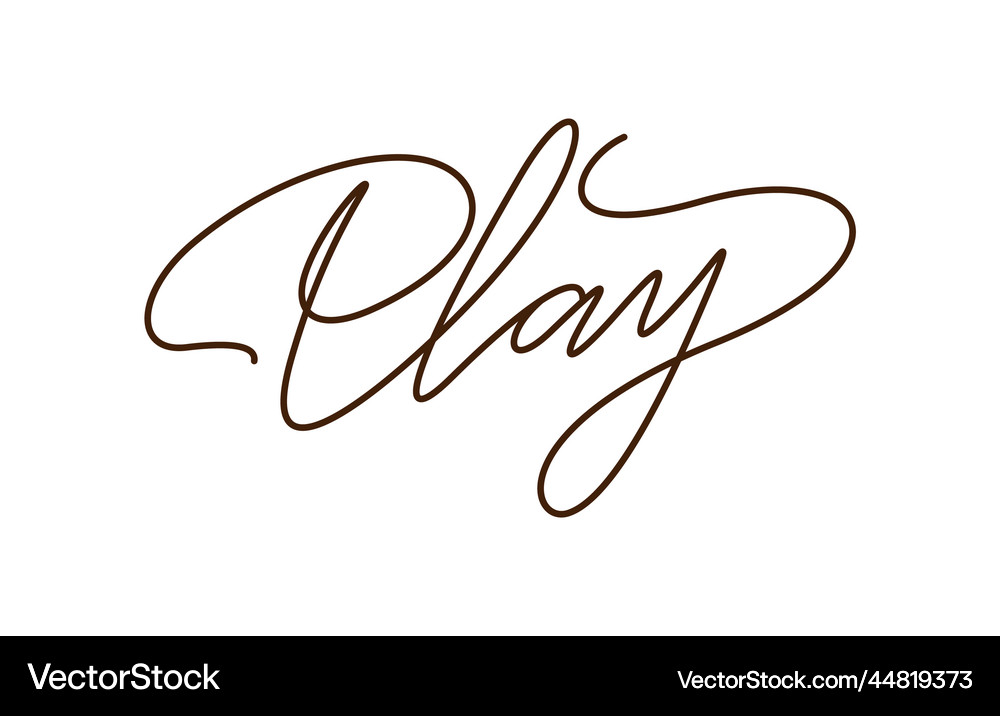 Play word lettering design in continuous line Vector Image