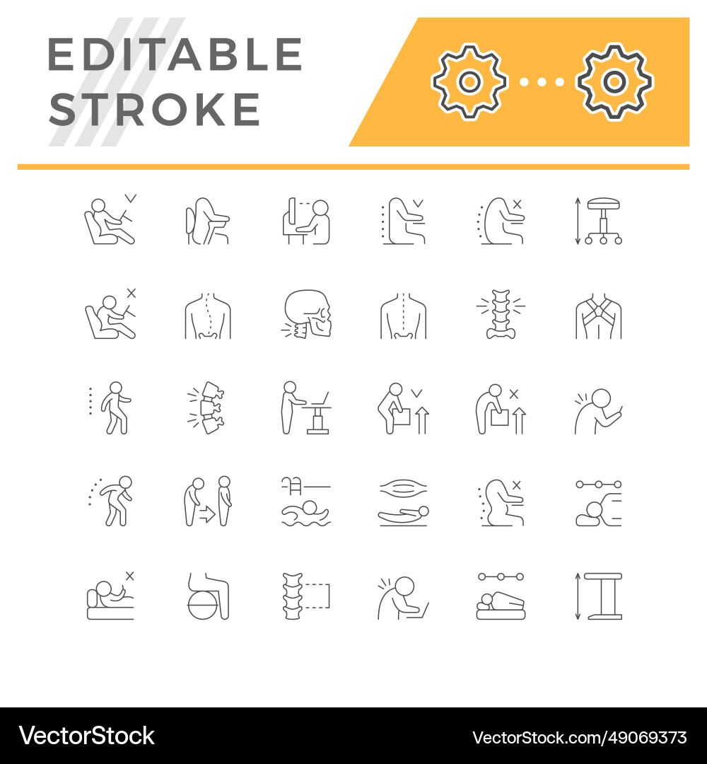 Posture Correction Icons Royalty Free Vector Image