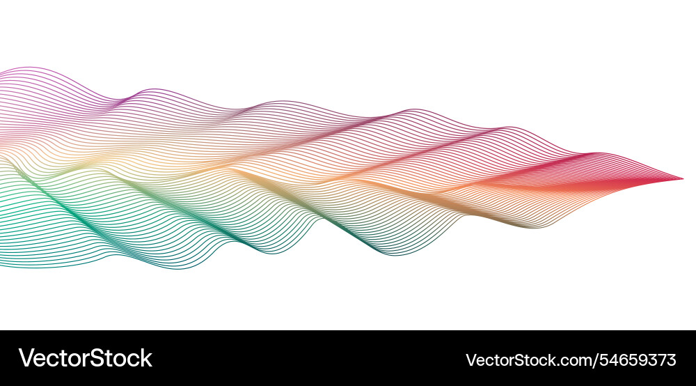 Red yellow teal wavy scarf wave pattern thin curve