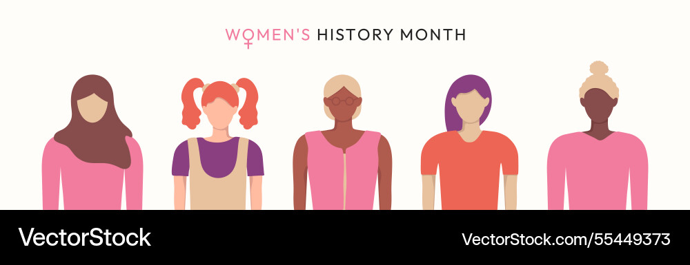 Womens history month banner template solidarity Vector Image