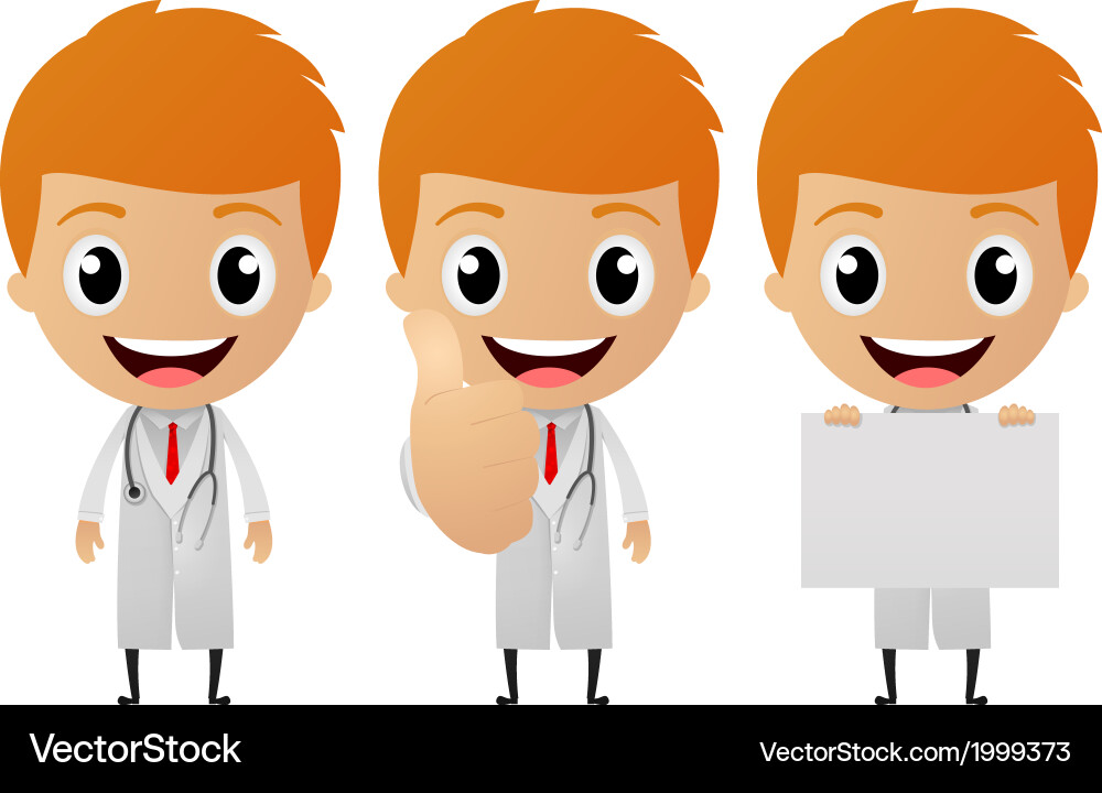 Young doctor cartoon Royalty Free Vector Image