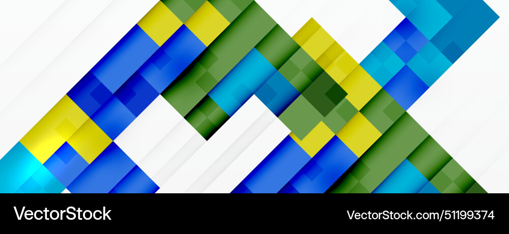 A blue yellow and green geometric pattern on a Vector Image