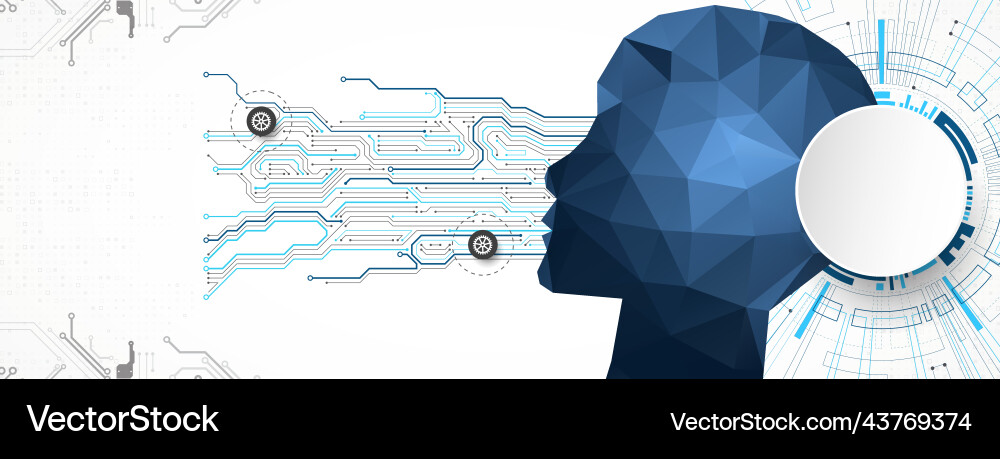 Artificial intelligence ai machine cyber mind Vector Image