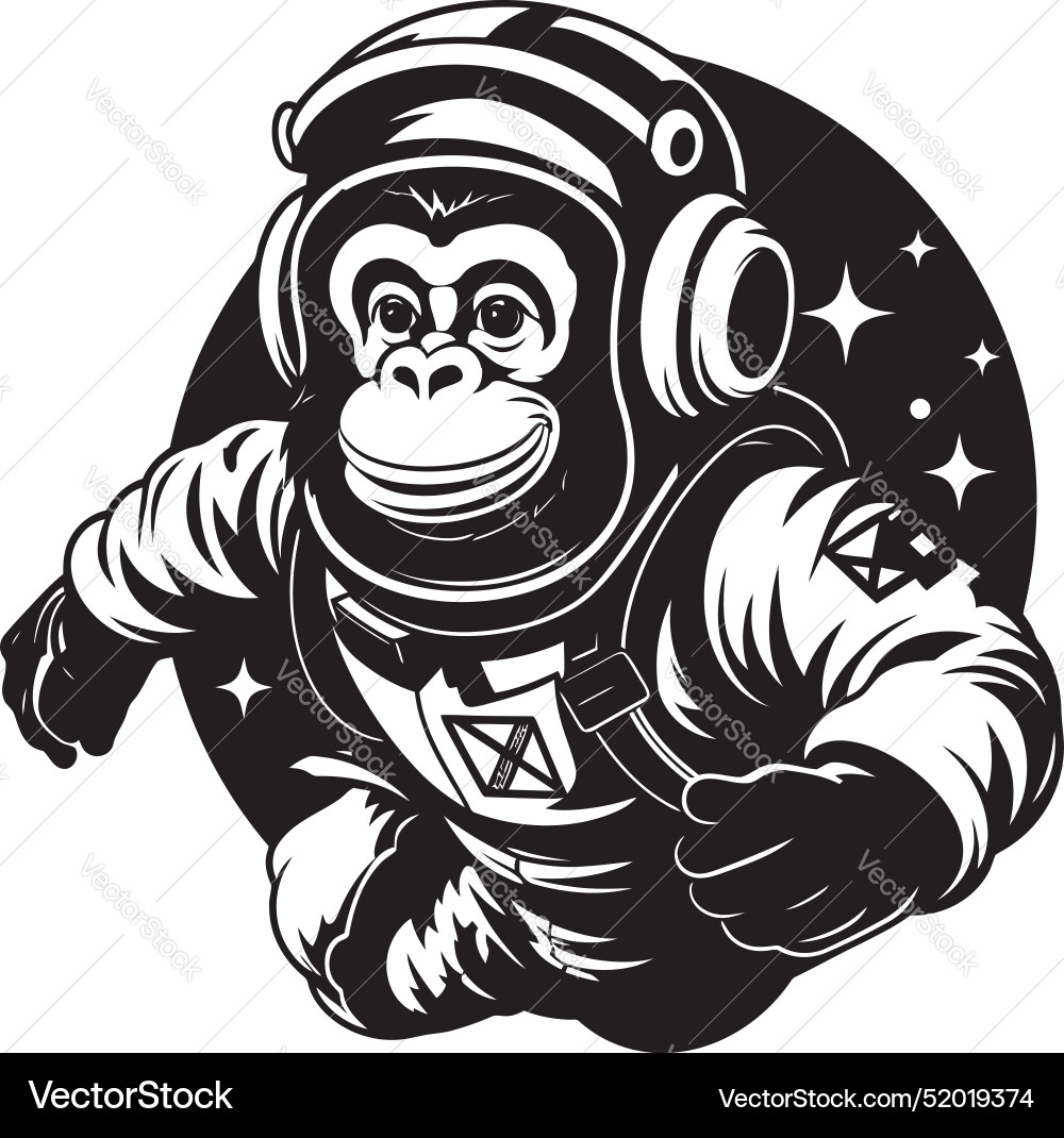 Astrochimp adventure astronaut icon stellar Vector Image