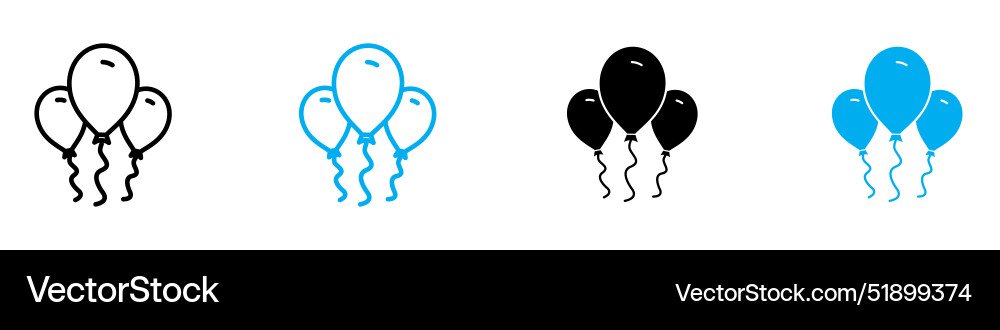 Balloons icon for party decorations celebrations Vector Image