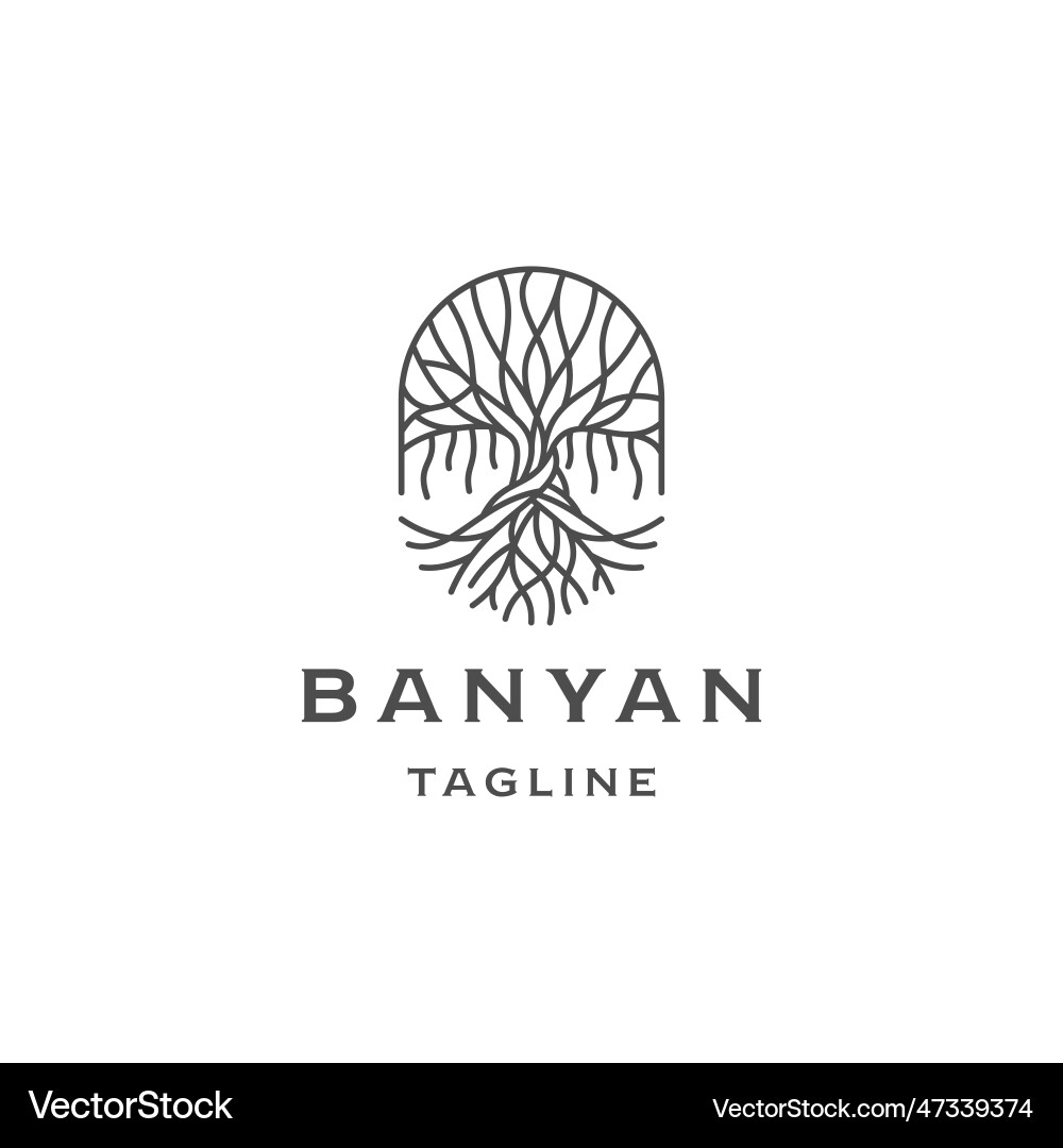 Banyan tree logo Royalty Free Vector Image - VectorStock