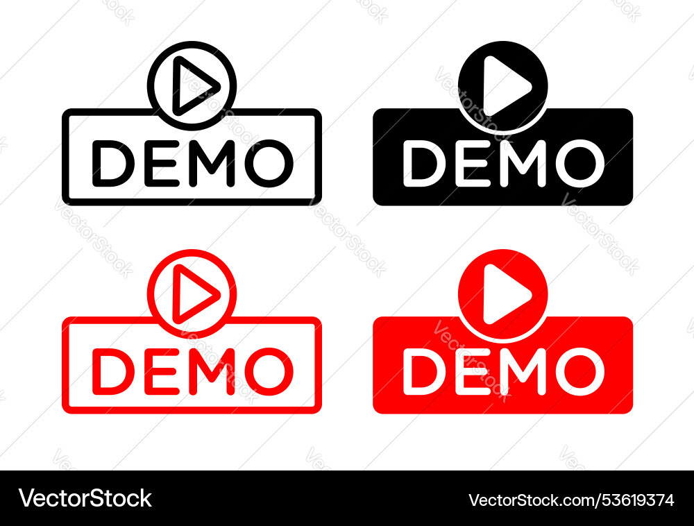 Demo video icon set room conference Royalty Free Vector