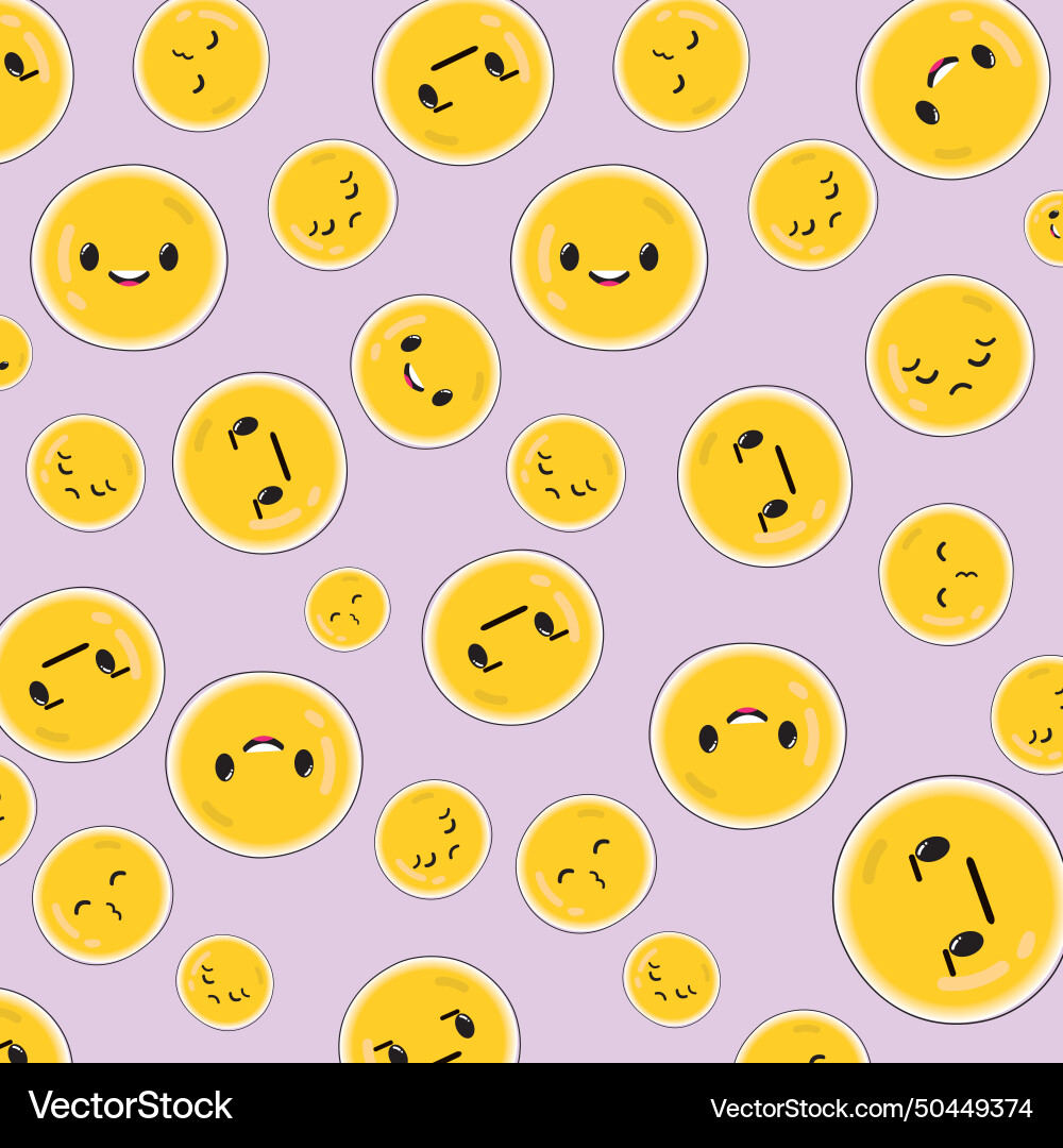 Emoji icons pattern background Royalty Free Vector Image