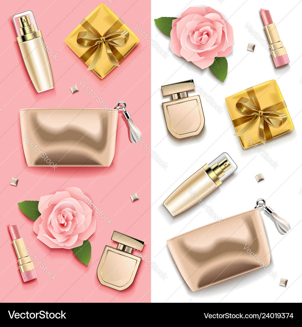 Female accessories double set 3 Royalty Free Vector Image