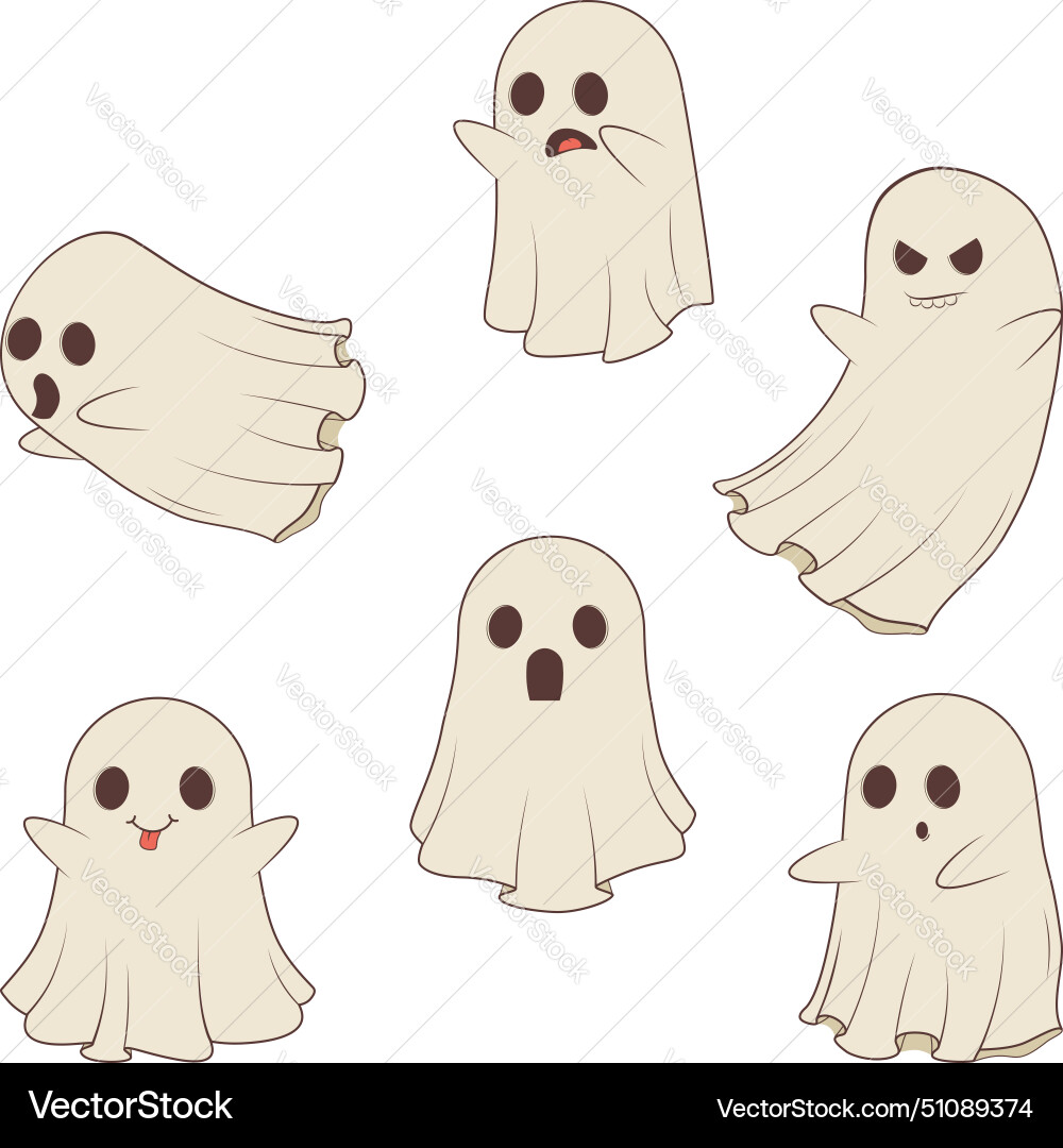 Funny cartoon ghost Royalty Free Vector Image - VectorStock