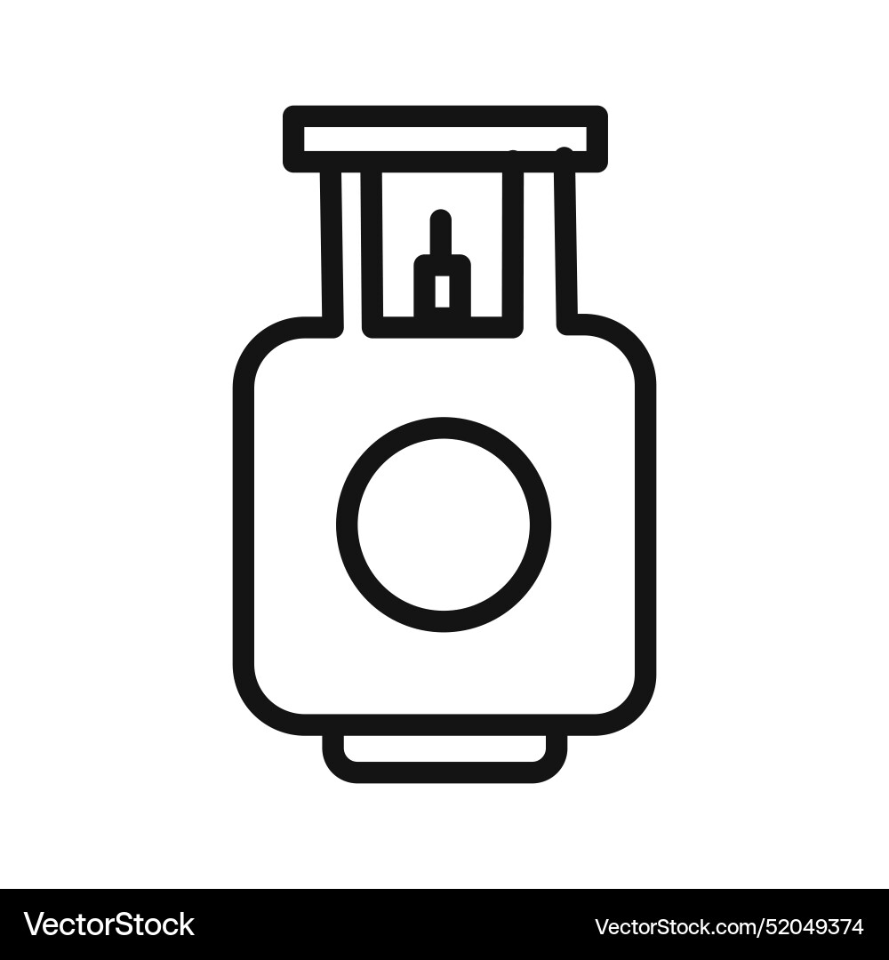 Gas cylinder icon linear graphics sign Royalty Free Vector