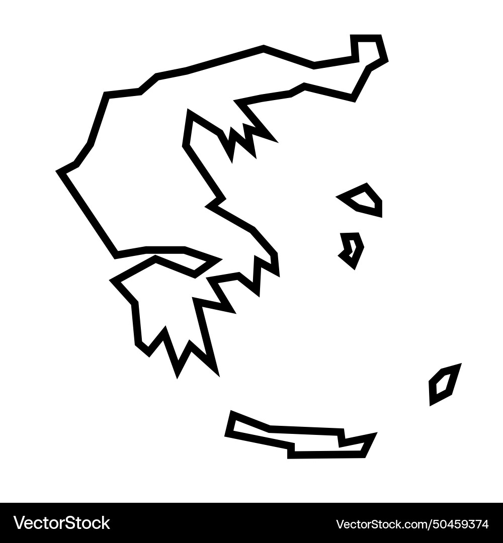 Greece country map thick outline icon Royalty Free Vector