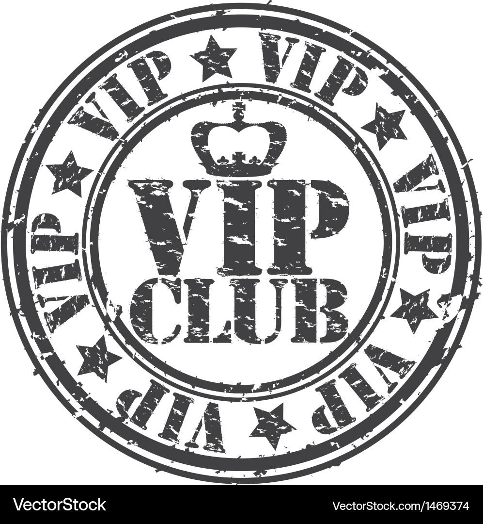 Grunge vip club rubber stamp Royalty Free Vector Image