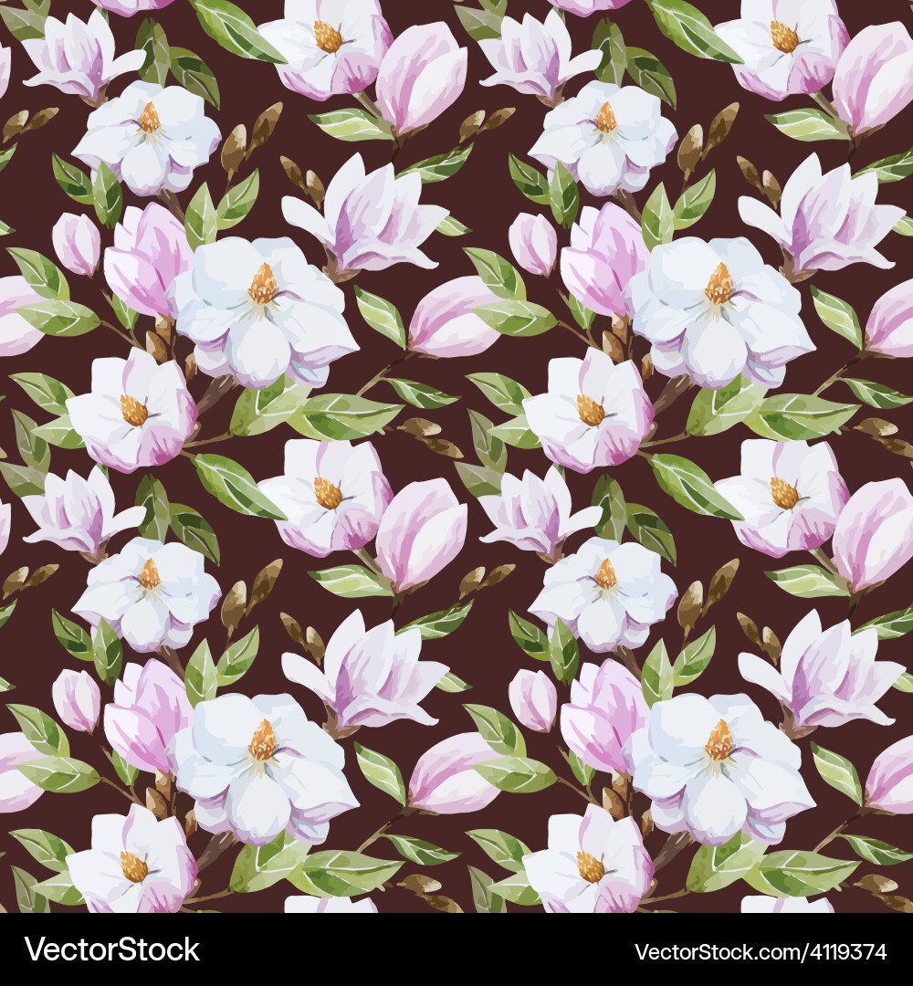 Magnolia pattern Royalty Free Vector Image - VectorStock