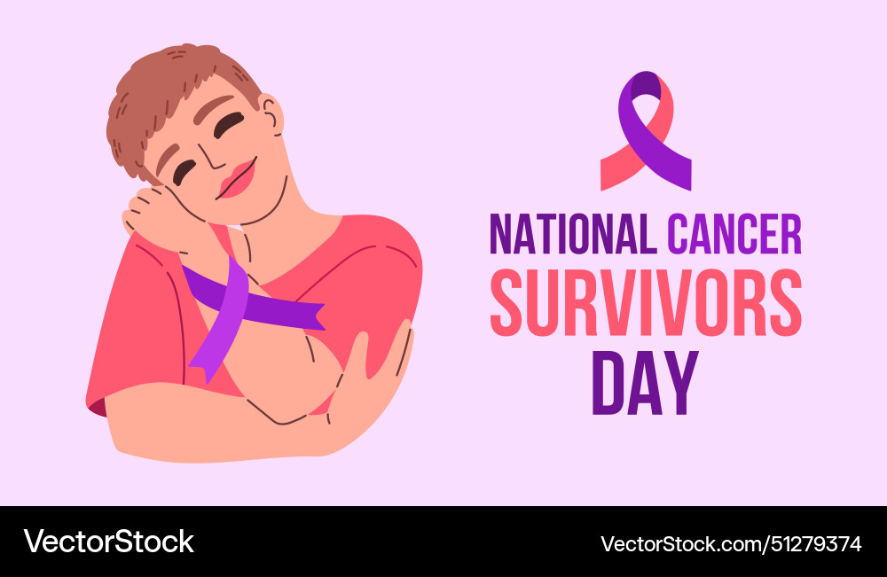 National Cancer Survivors Day Template Royalty Free Vector