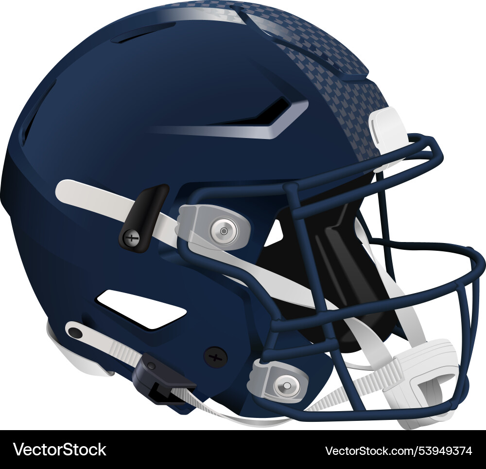 Realistic dark blue 3d helmet for american Vector Image
