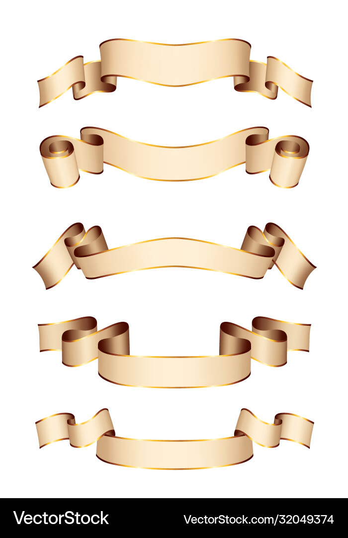 Realistic ribbons Royalty Free Vector Image - VectorStock