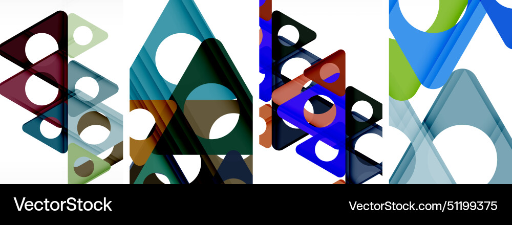 A bunch of different colored triangles on a white Vector Image