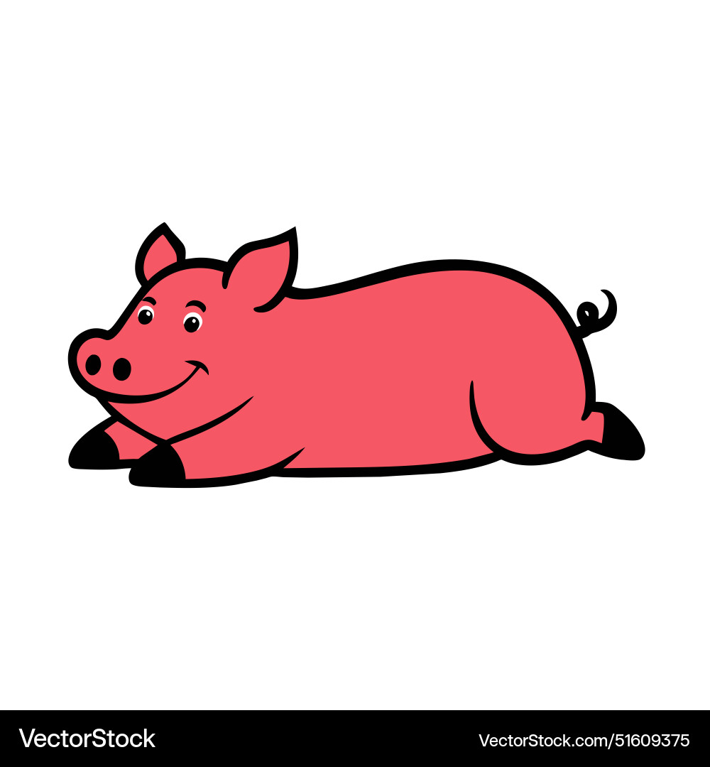Berkshire pig lies icon Royalty Free Vector Image