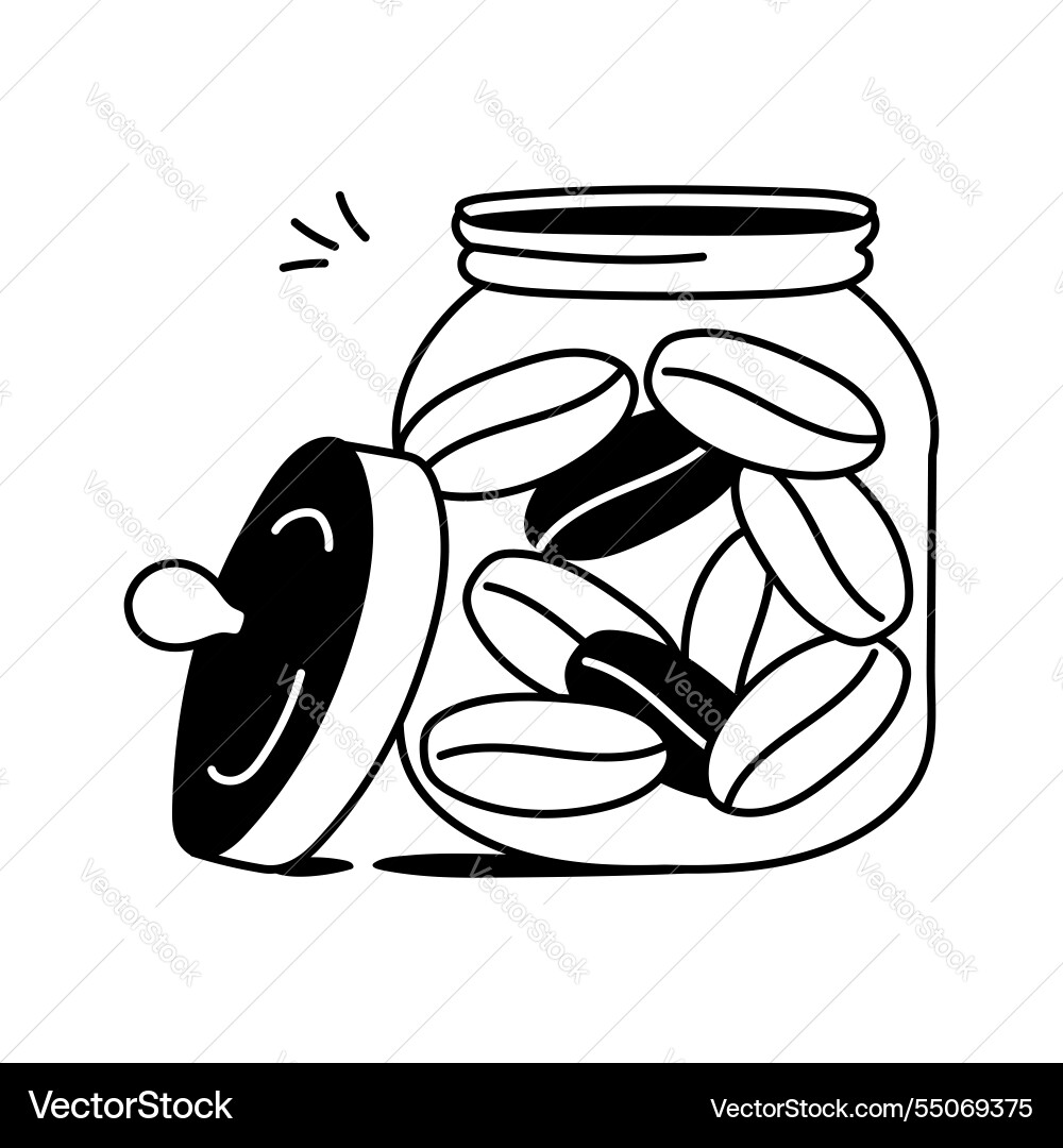 Coffee jar Royalty Free Vector Image - VectorStock