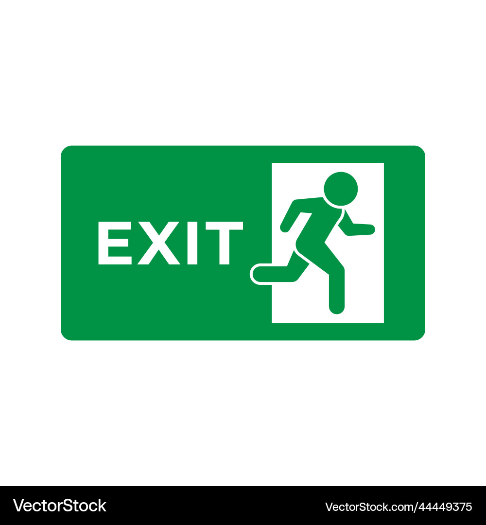 Emergency Exit Direction Glyph Royalty Free Vector Image