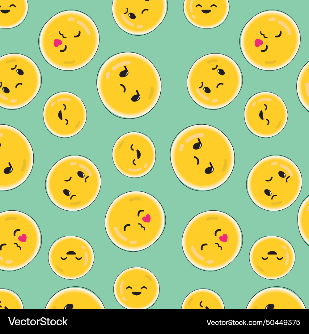 Emoji icons pattern background Royalty Free Vector Image
