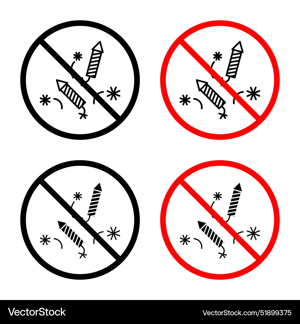 Fireworks ban sign indicating prohibition Vector Image
