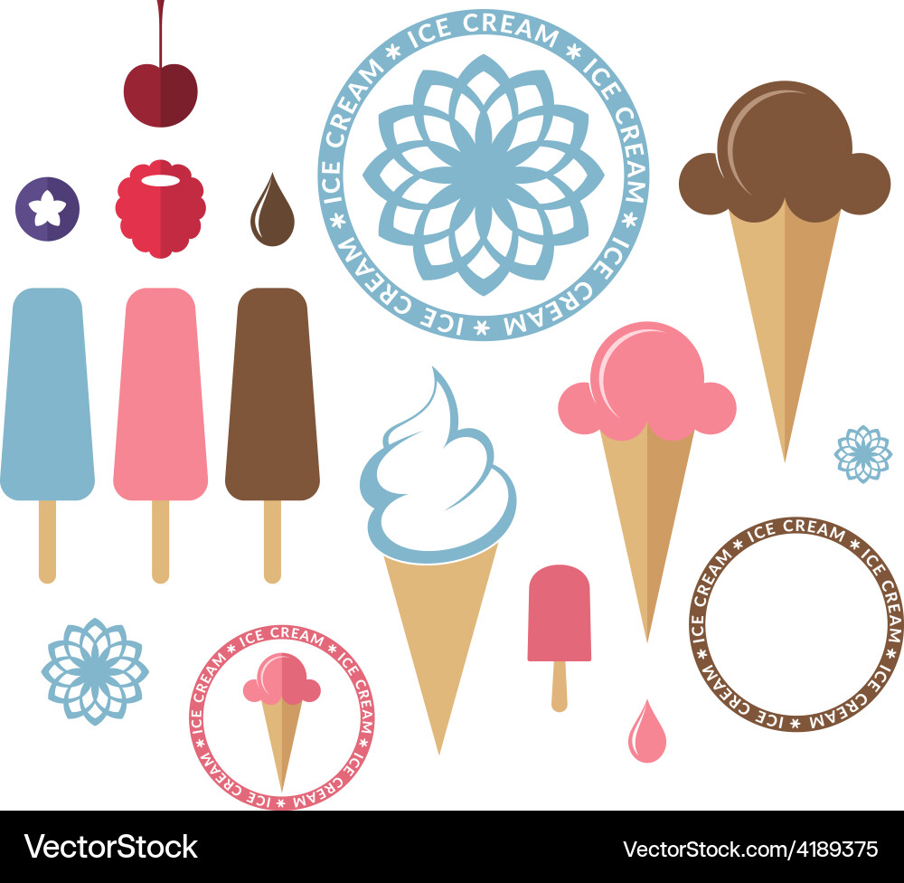 Ice cream set Royalty Free Vector Image - VectorStock