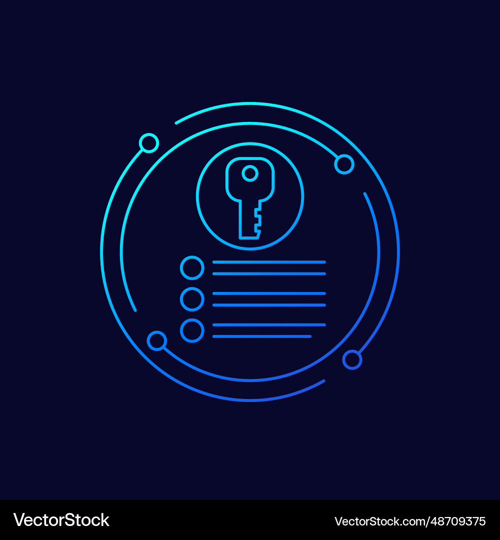 Key takeaway icon linear design Royalty Free Vector Image