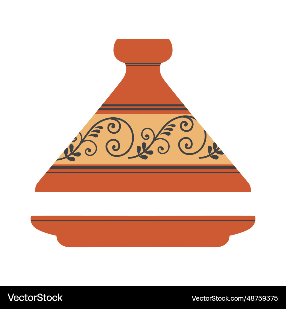 Moroccan tagine national clay pot Royalty Free Vector Image