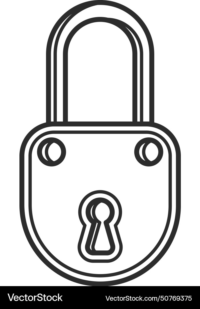 Padlock line icon access symbol protection sign Vector Image