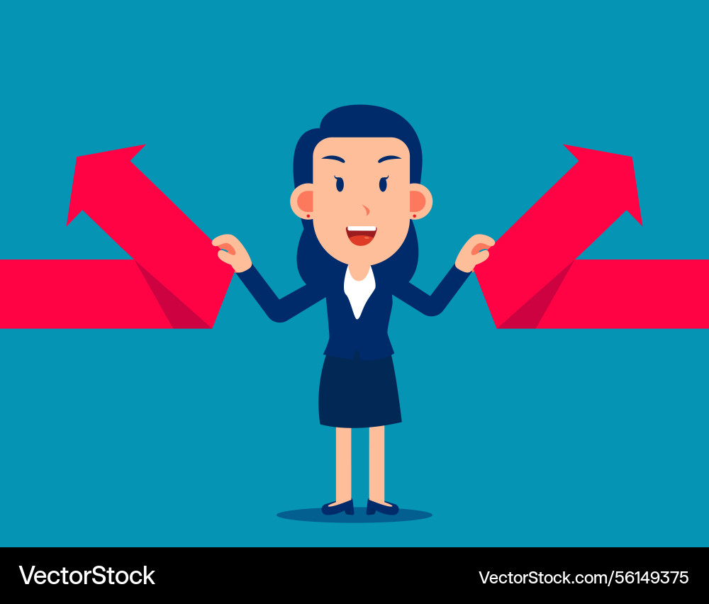 Pushing the arrow and changing direction Vector Image