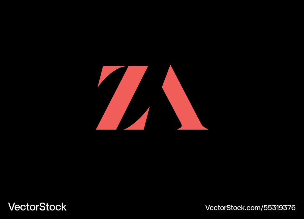 Abstract letter za minimal logo design template Vector Image