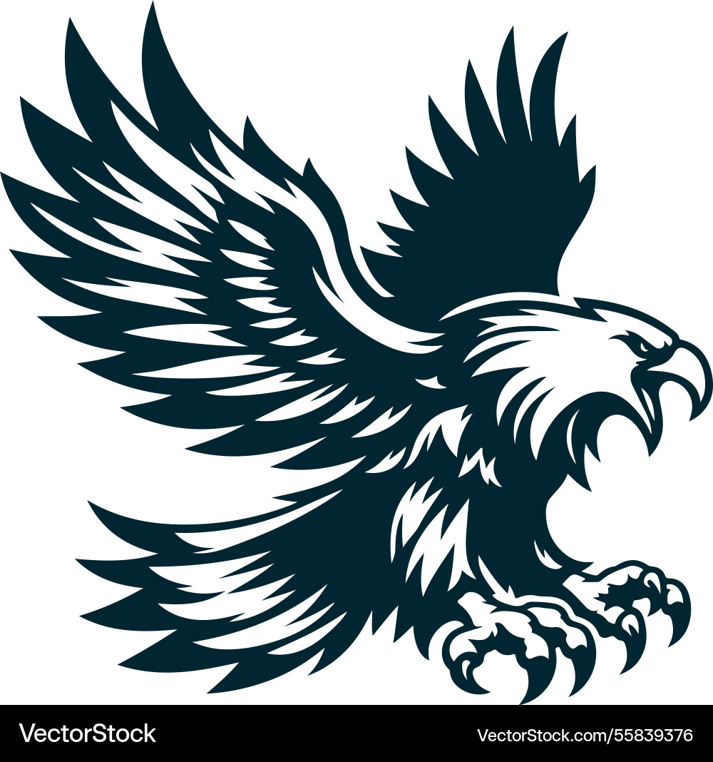 Aggressive Eagle Silhouettes Royalty Free Vector Image