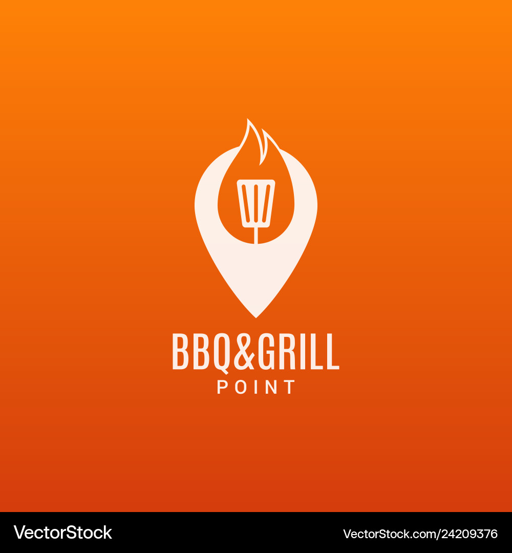 Barbecue and grill logo bbq fire flame n ite Vector Image