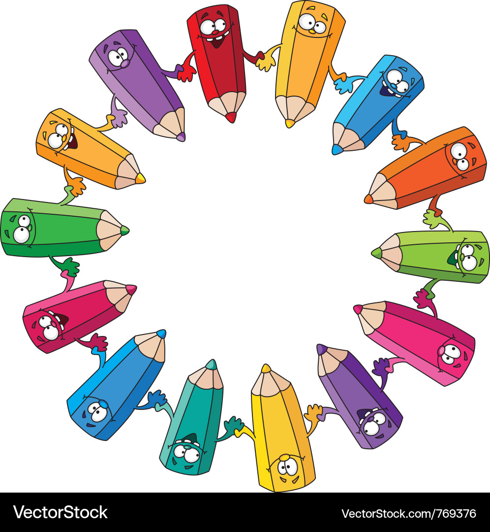 Circle pencils Royalty Free Vector Image - VectorStock