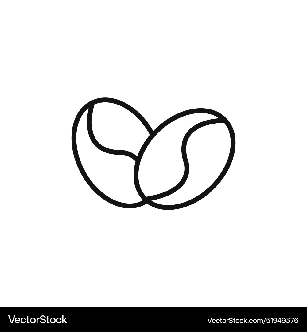 Coffee beans logo sign outline Royalty Free Vector Image