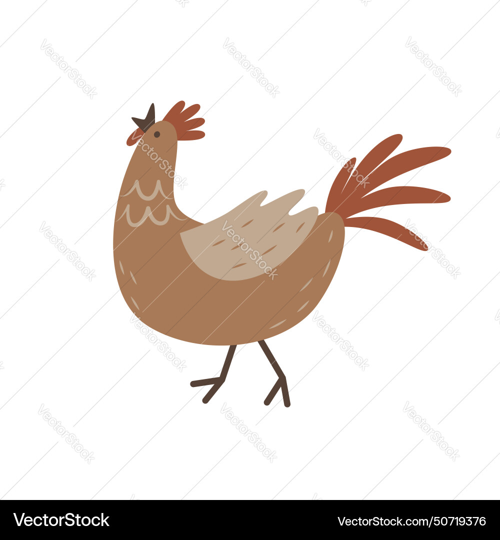 Cute cartoon rooster crowing natural poultry Vector Image
