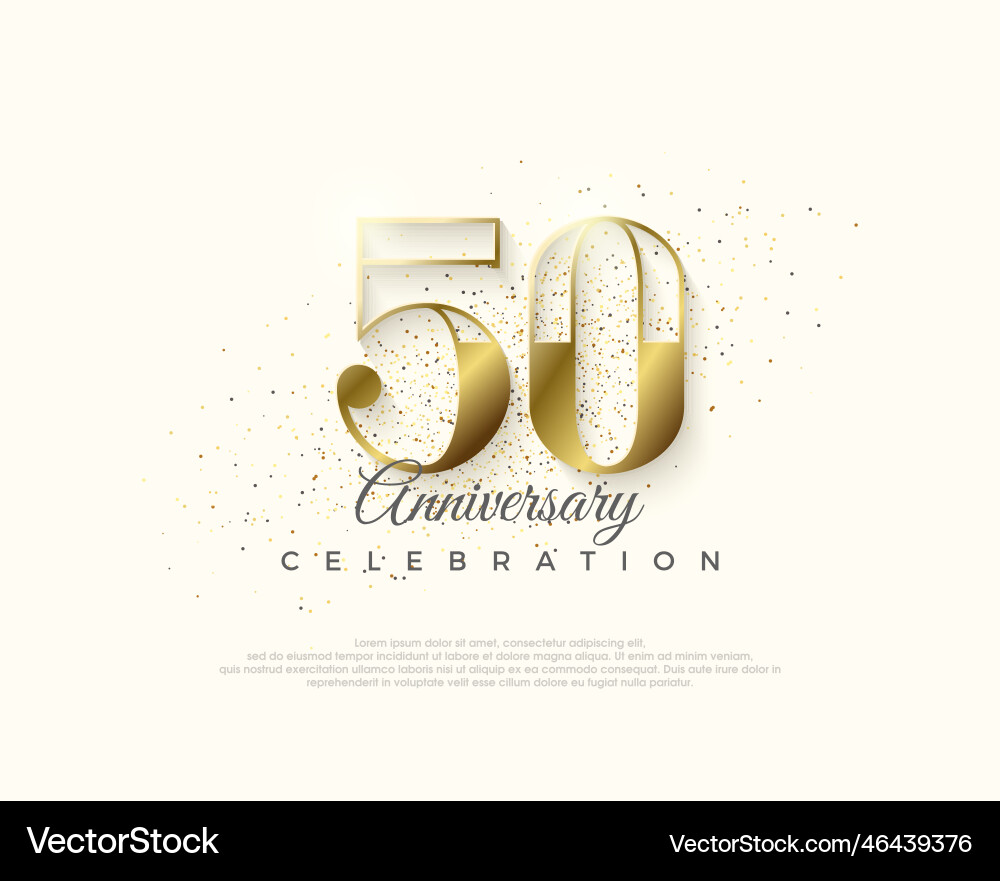Elegant and luxurious 50th anniversary design Vector Image