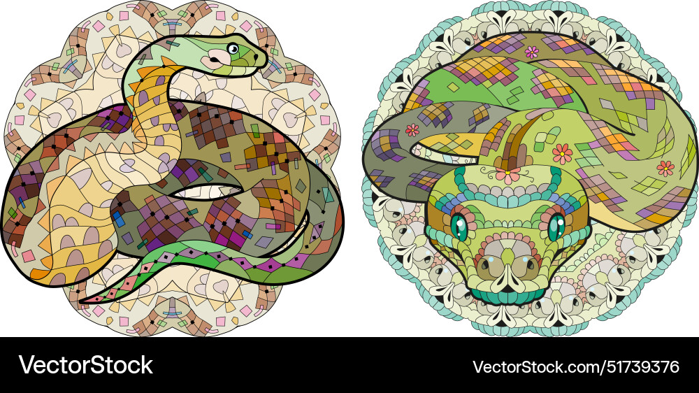 Entangle snakes hand drawn decorative Royalty Free Vector