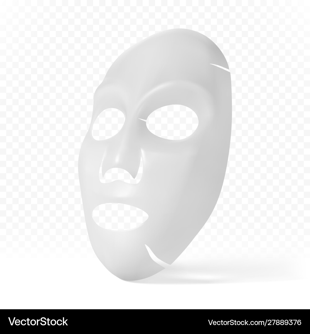 Facial sheet mask on transparent background Vector Image